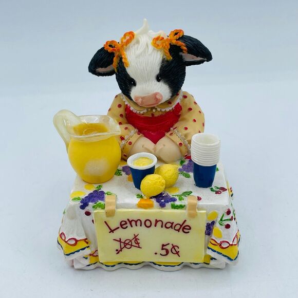 Enesco | Accents | Vintage Mary Moo Moos Cow Figurine Lemonade Stand ...